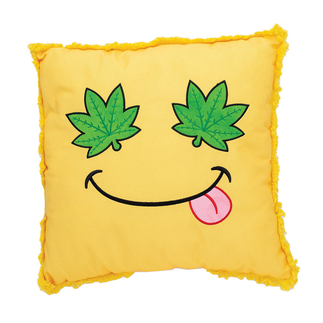 Canna Decor Pillow - Leaf Smiley Face – Cloud Cat