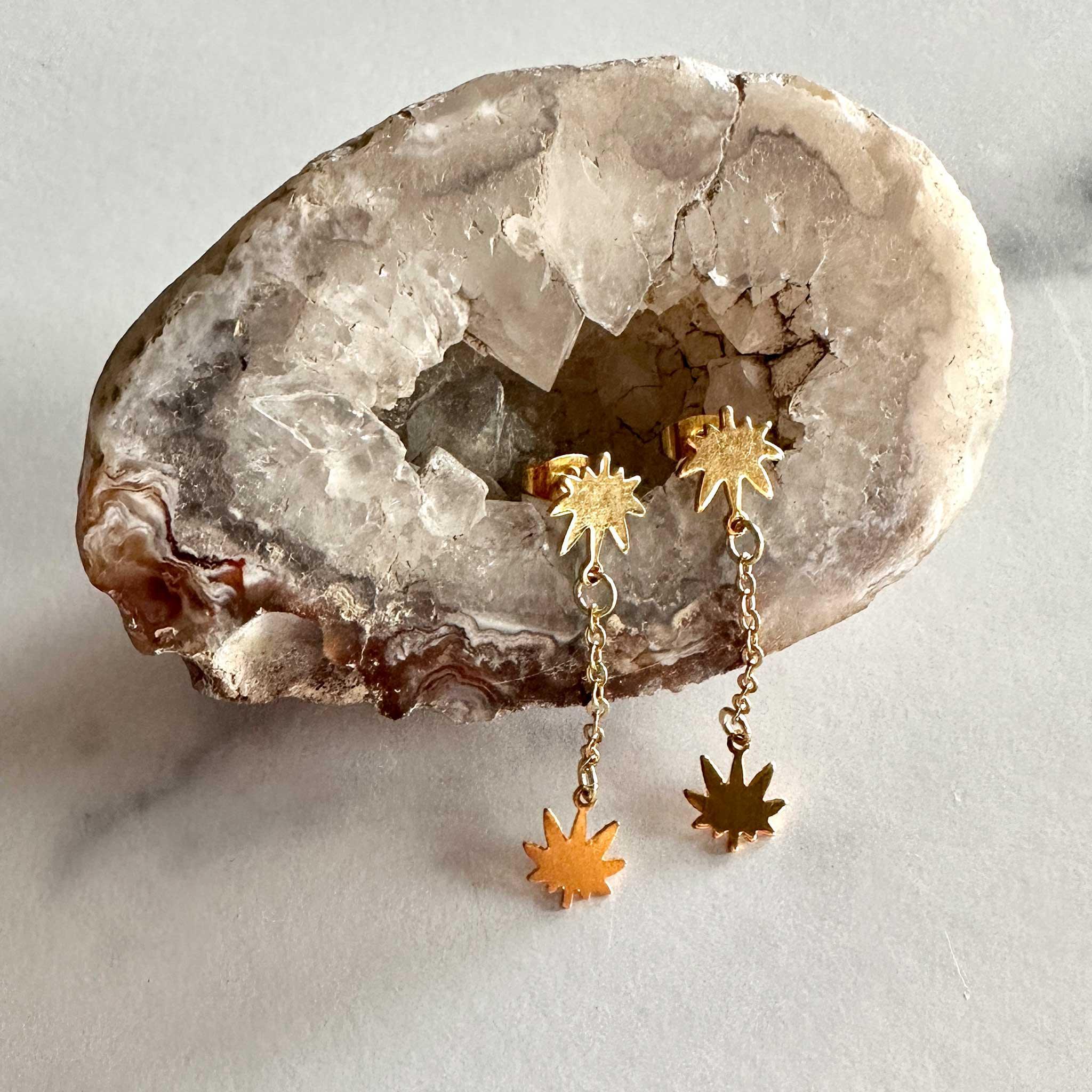 Double Canna Bud Gold Earrings – Cloud Cat